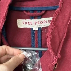 Free People | Jackets & Coats | Free People Ellas Sergeant Red Wine ...